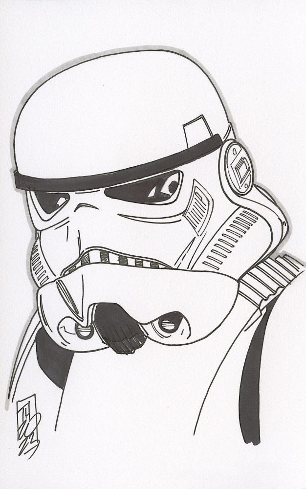 Imperial Stormtrooper | Star Wars - Signed ORIGINAL Drawing by Tom ...