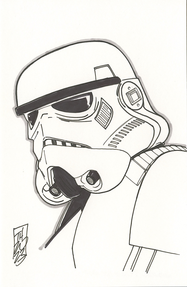 Imperial Stormtrooper | Star Wars - Signed ORIGINAL Drawing by Tom ...