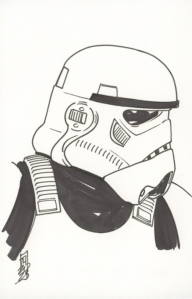 Imperial Stormtrooper | Star Wars - Signed ORIGINAL Drawing by Tom ...