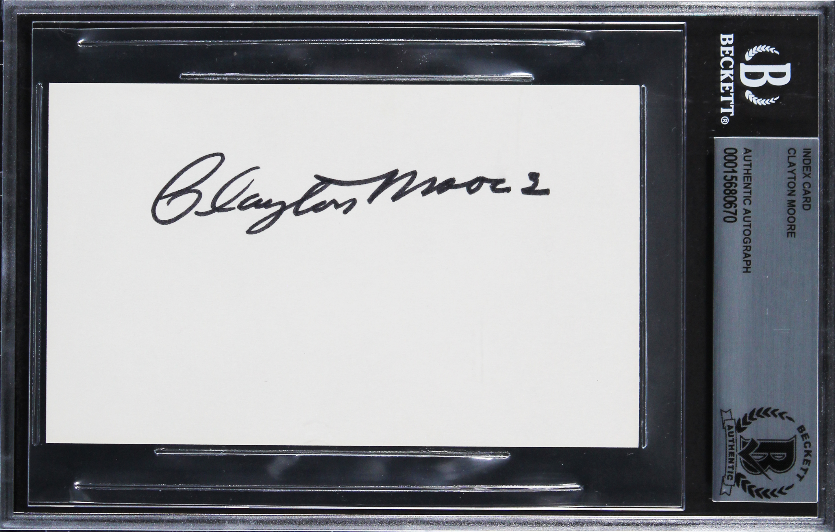 Clayton Moore Signed 3x5 Index Card (BGS) | Pristine Auction