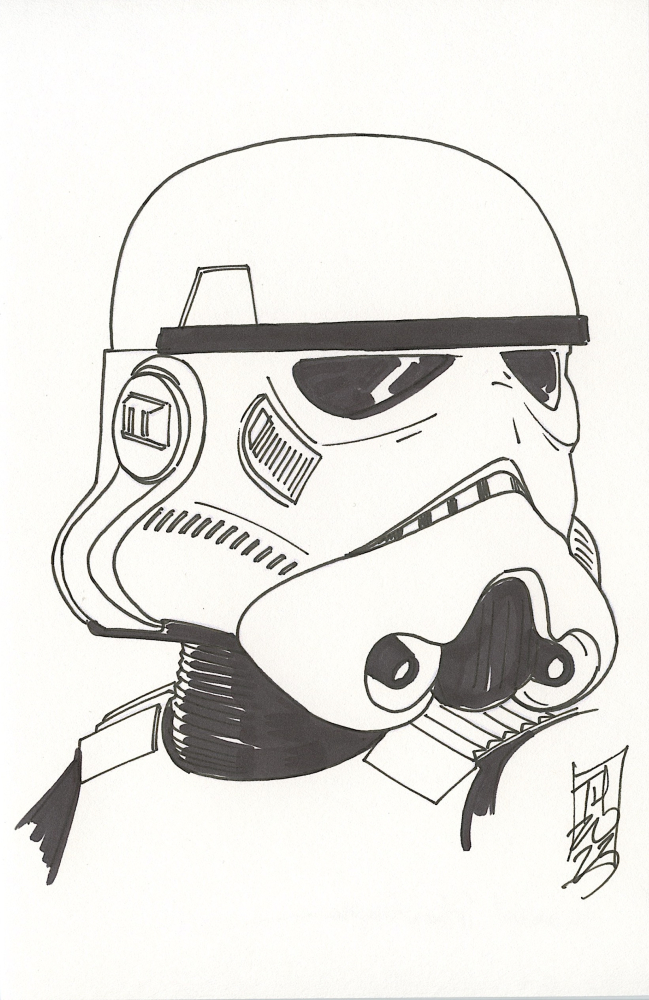 Imperial Stormtrooper | Star Wars - Signed ORIGINAL Drawing by Tom ...