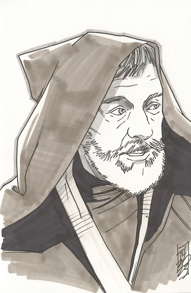 Obi-Wan Kenobi | Star Wars - Signed ORIGINAL Drawing by Tom Hodges (1/1 ...