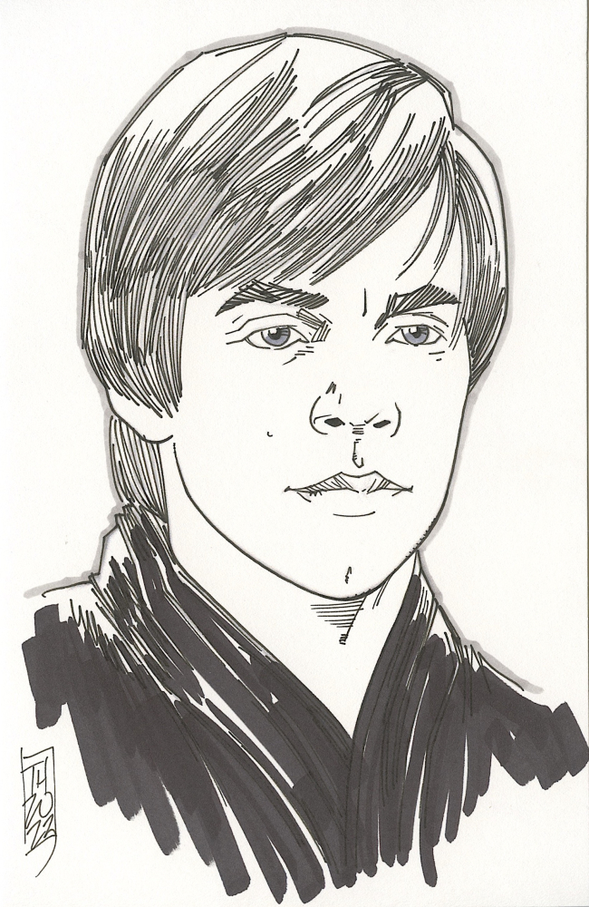 Luke Skywalker | Star Wars - Signed ORIGINAL Drawing by Tom Hodges (1/1 ...