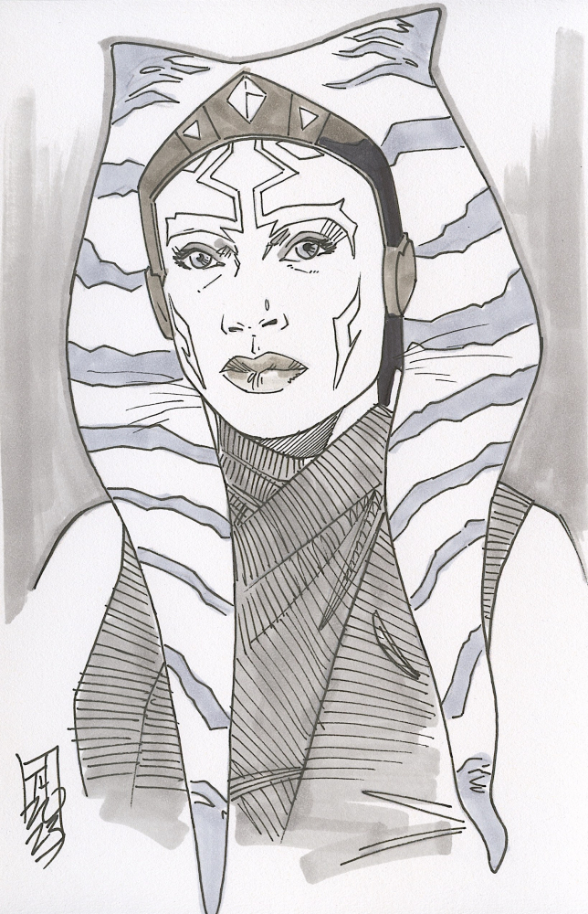 Ahsoka Tano | Star Wars - Signed ORIGINAL Drawing by Tom Hodges (1/1 ...