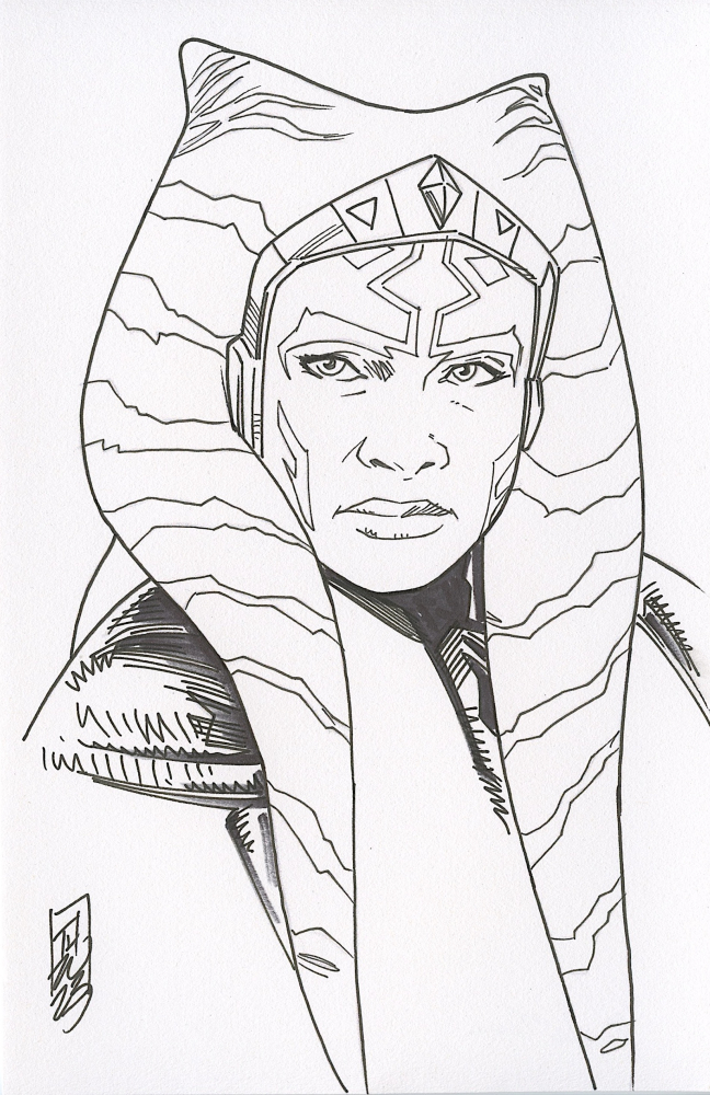 Ahsoka Tano | Star Wars - Signed ORIGINAL Drawing by Tom Hodges (1/1 ...