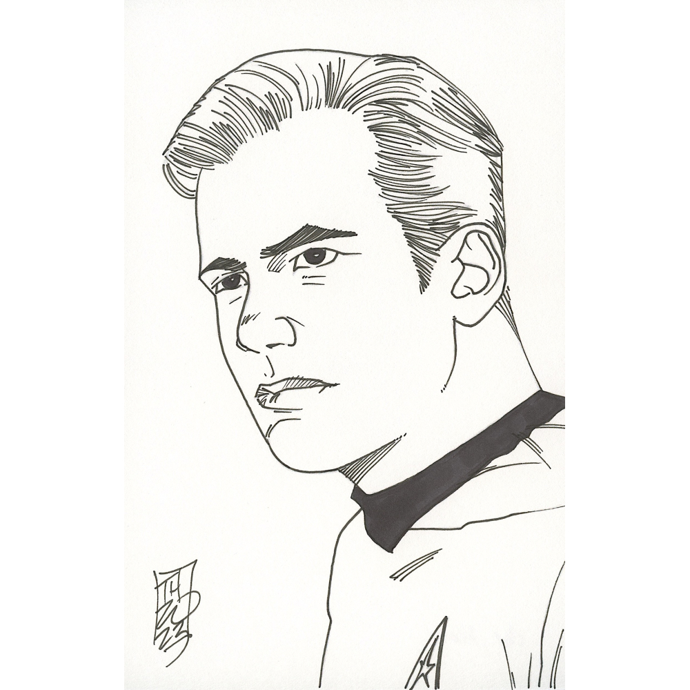 Captain Kirk | Star Trek - Signed ORIGINAL Drawing by Tom Hodges (1/1 ...