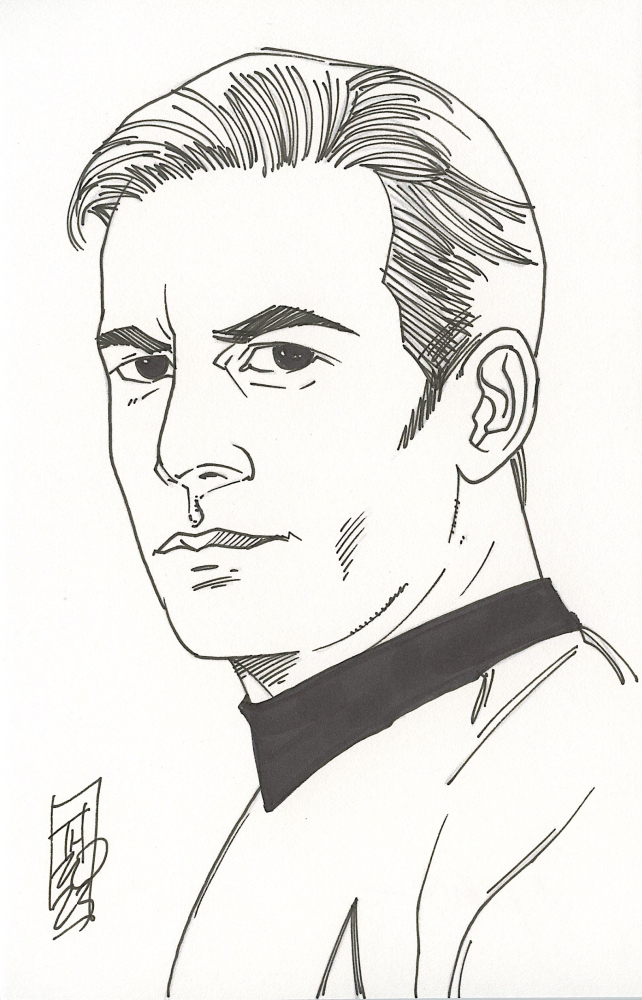 Captain Kirk | Star Trek - Signed ORIGINAL Drawing by Tom Hodges (1/1 ...