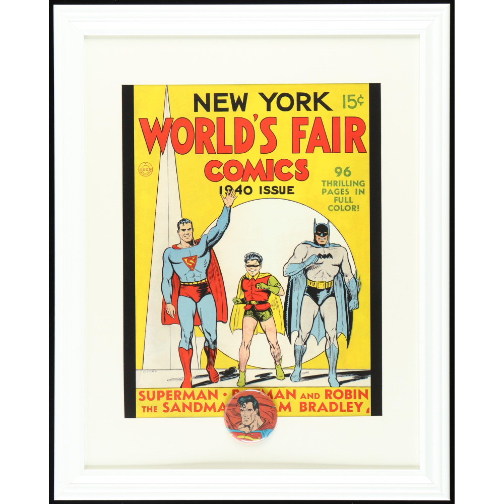1940 "New York World's Fair Comics" DC Comics Custom Framed Print with Superman Pin | Pristine ...