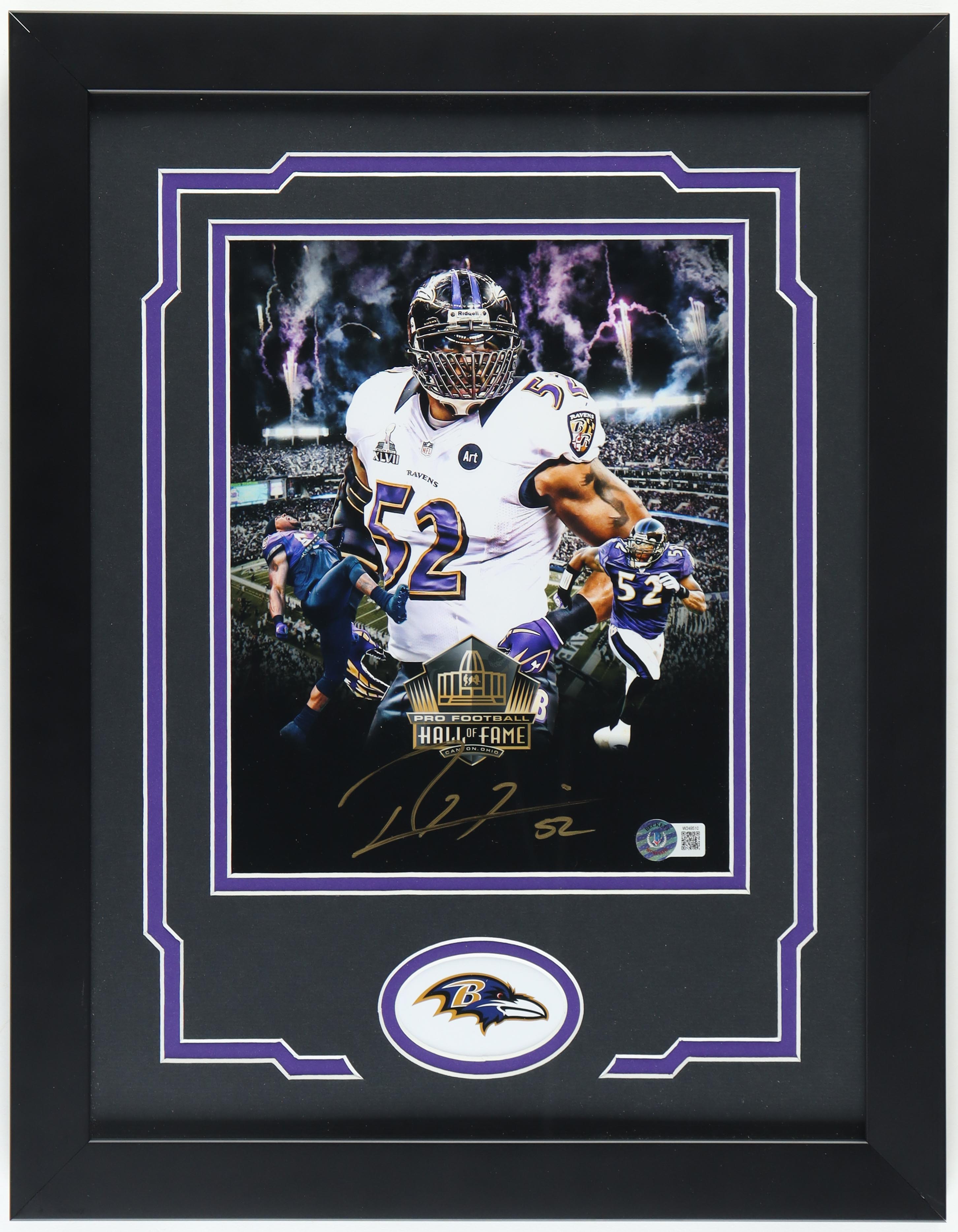 Ray Lewis Signed Ravens Custom Frame Photo (Beckett) | Pristine Auction