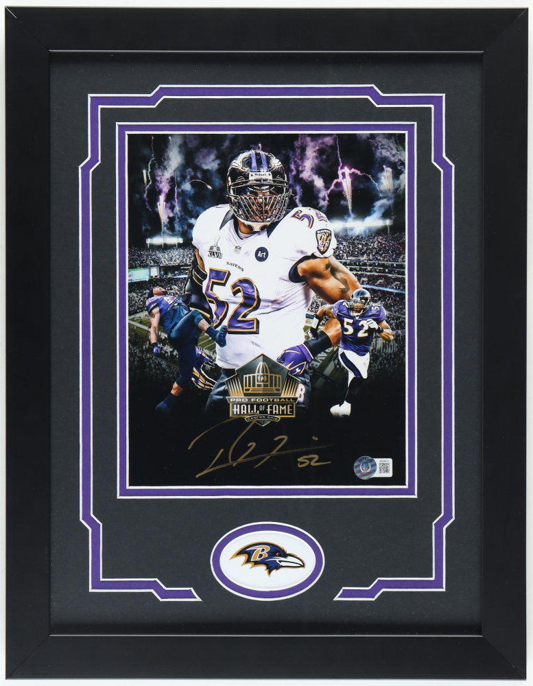 Ray Lewis Signed Ravens Custom Frame Photo (Beckett) | Pristine Auction