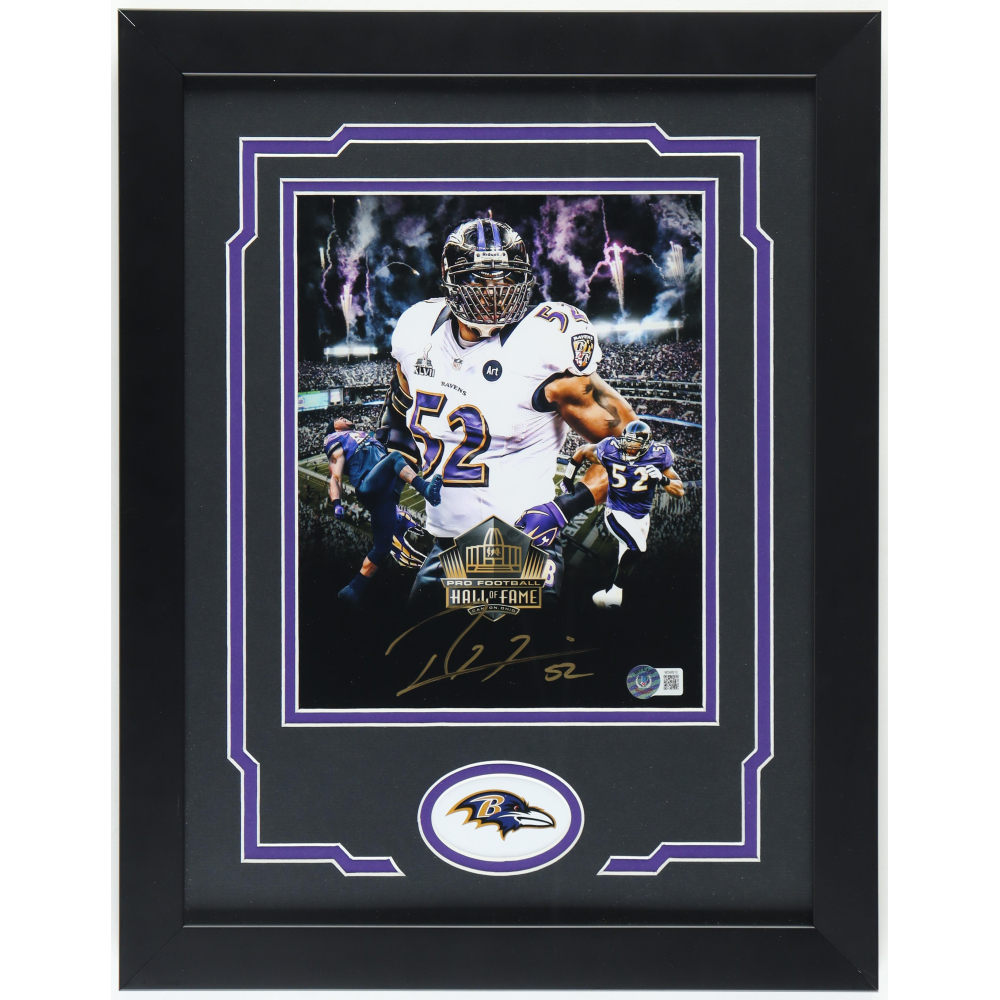Ray Lewis Signed Ravens Custom Frame Photo (Beckett) | Pristine Auction