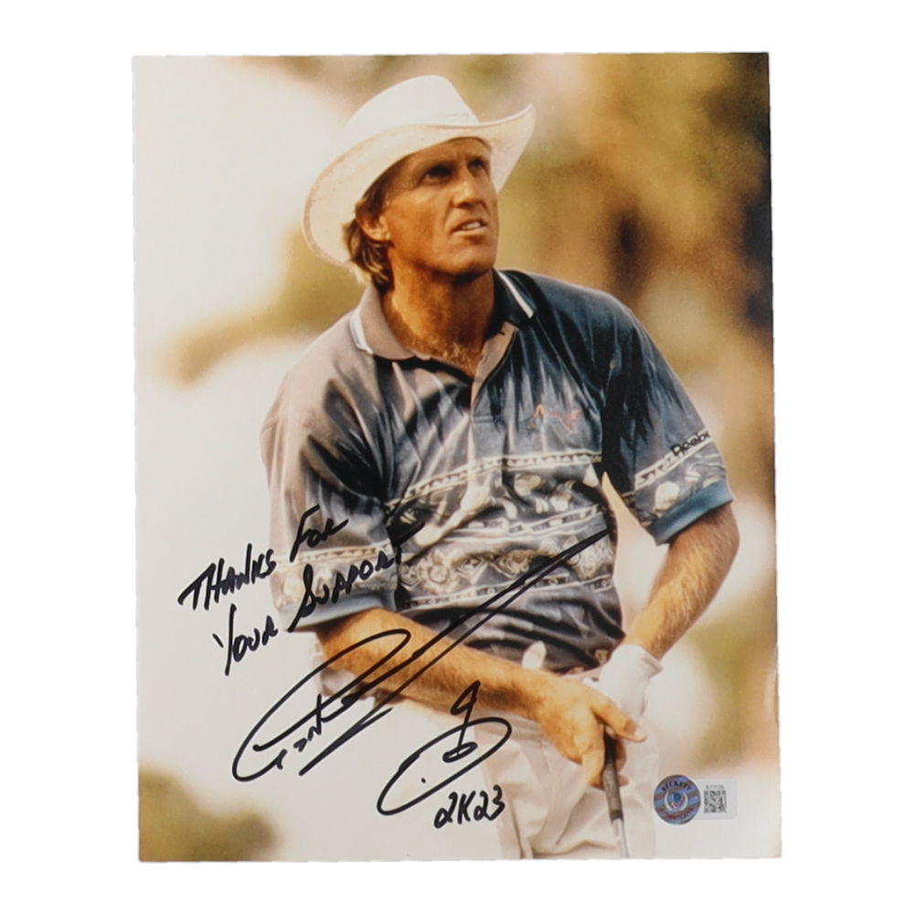 Greg Norman Signed 8x10 Photo Inscribed "Thank You For The Support ...