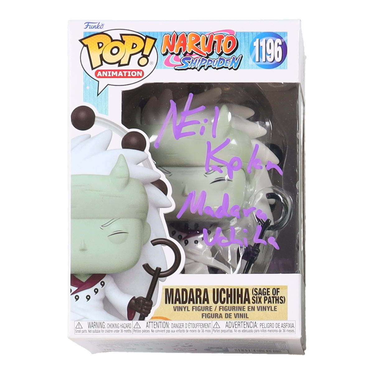 Neil Kaplan Signed "Naruto Shippuden" #1196 Madara Uchiha Funko Pop ...