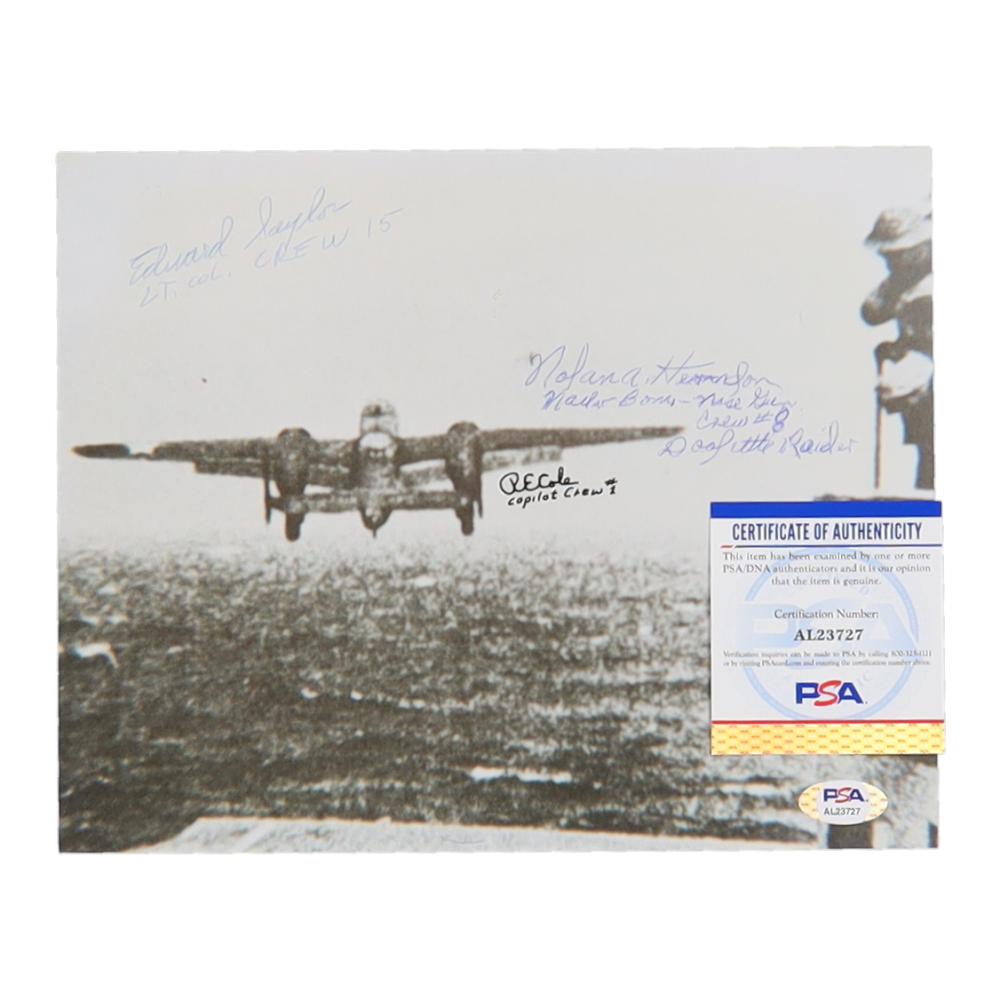 Richard E. Cole, Nolan A. Herndon & Edward Saylor Signed WWII 8x10 ...