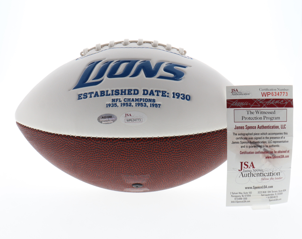Barry Sanders Signed Lions Logo Football (JSA) | Pristine Auction