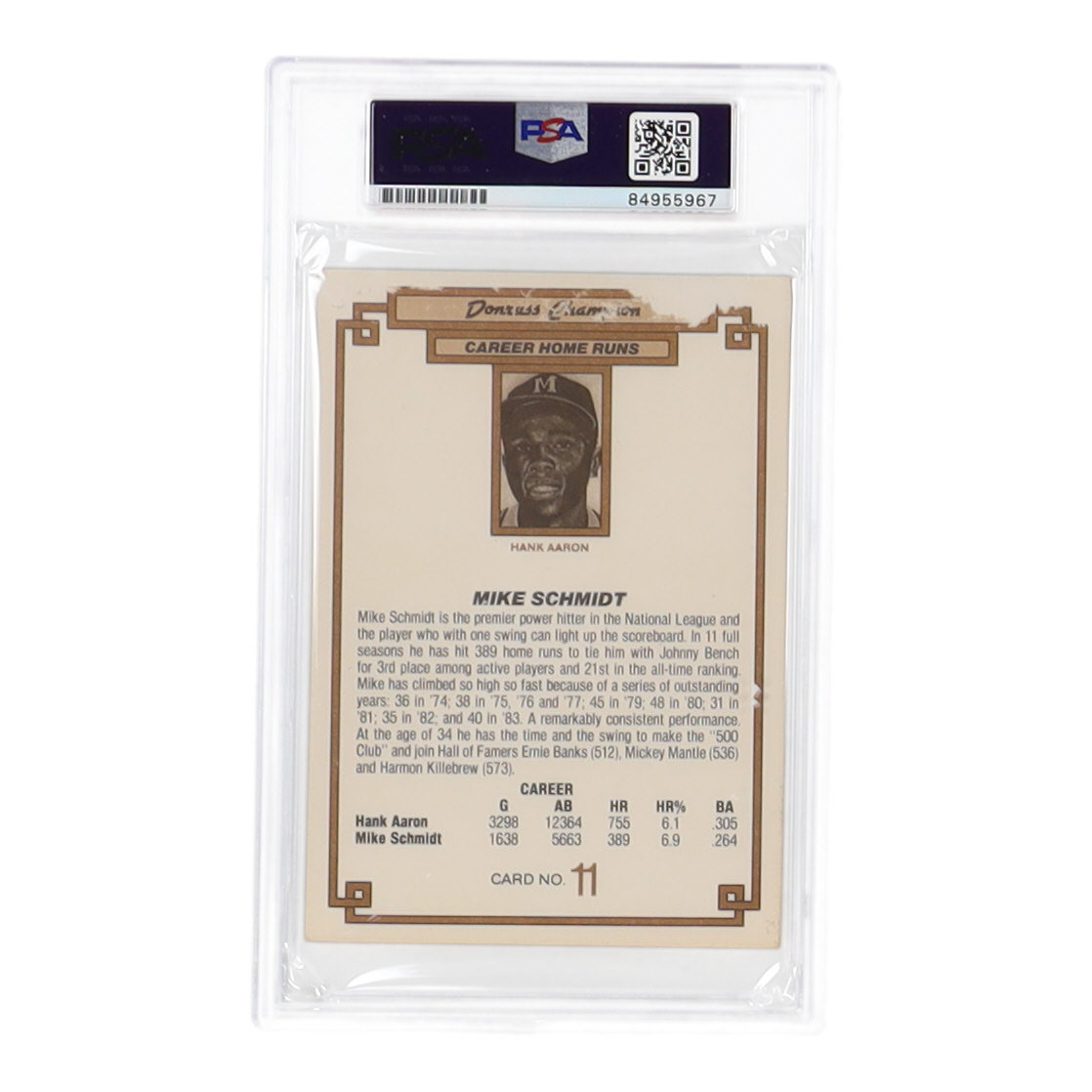 Mike Schmidt Signed 1984 Donruss Champions #11 (PSA) | Pristine Auction