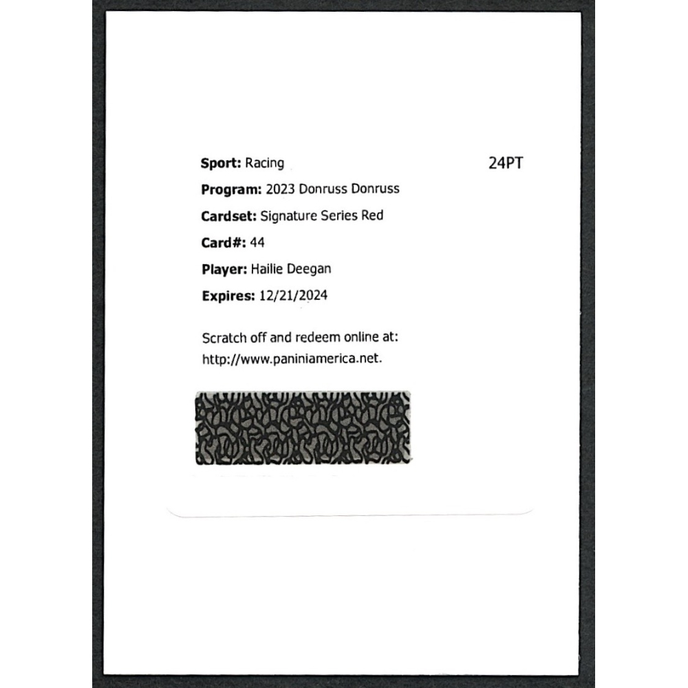 Hailie Deegan 2023 Donruss Signature Series #44 Red #/25 | Autograph ...