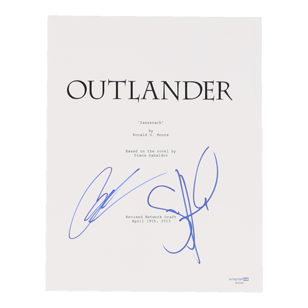 Sam Heughan & Caitriona Balfe Signed "Outlander" 8x10 Episode Script ...