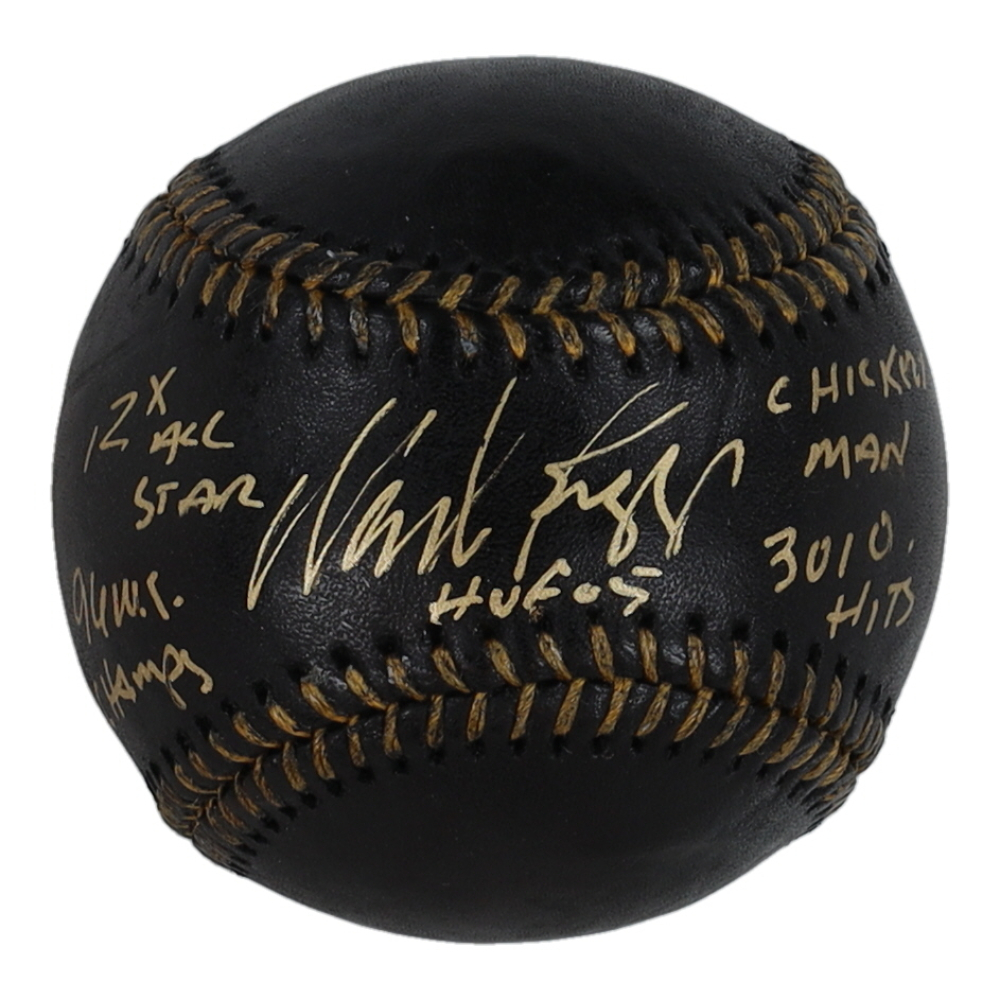 Wade Boggs Signed OML Black Leather Baseball With Multiple Inscriptions (JSA) | Pristine Auction