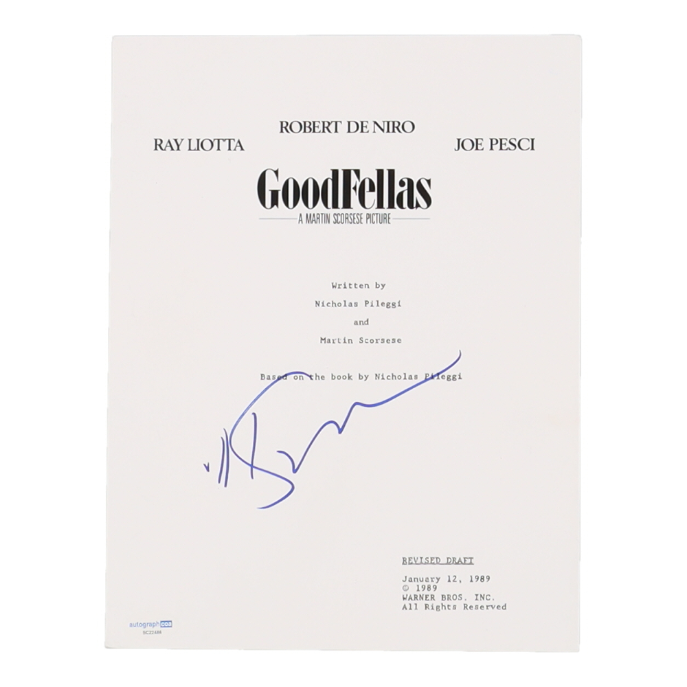 Martin Scorsese Signed "GoodFellas" 8x10 Episode Script Cover Photo ...