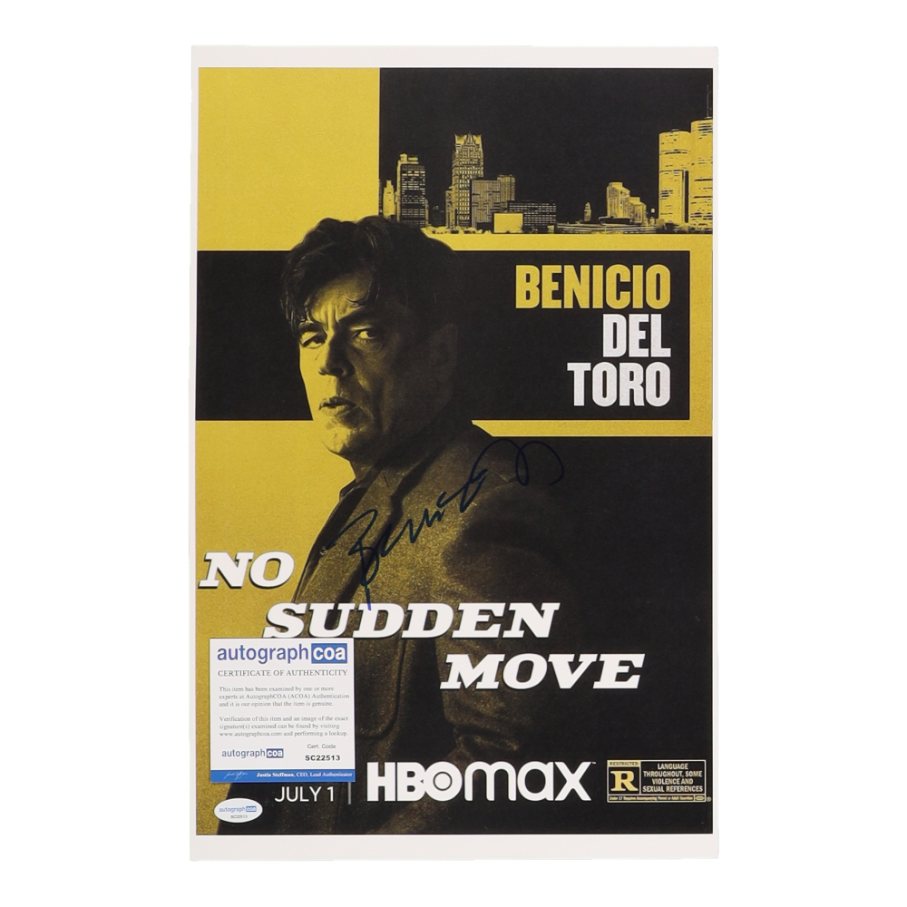 Benicio Del Toro Signed "No Sudden Move" 11x17 Photo (AutographCOA ...