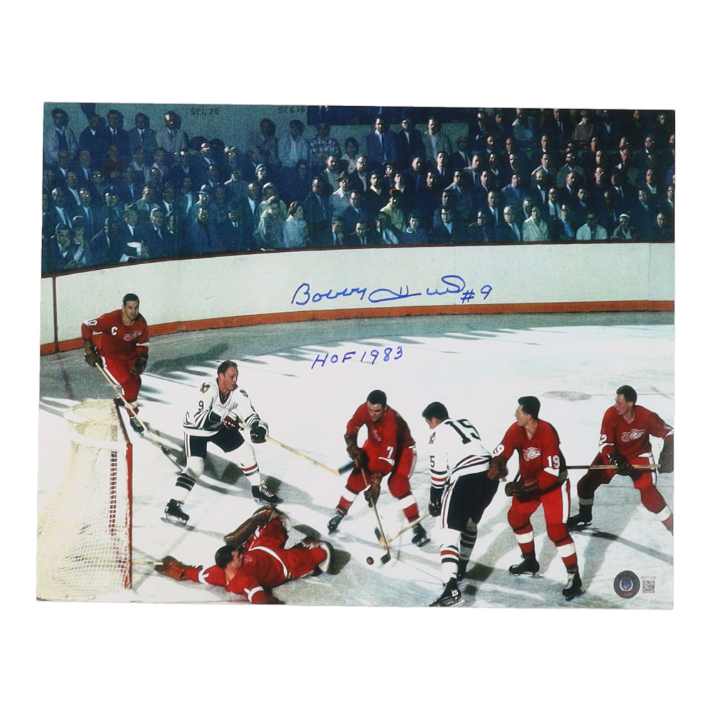 Bobby Hull Signed Blackhawks 11x14 Photo Inscribed "HOF 1983" (Beckett ...