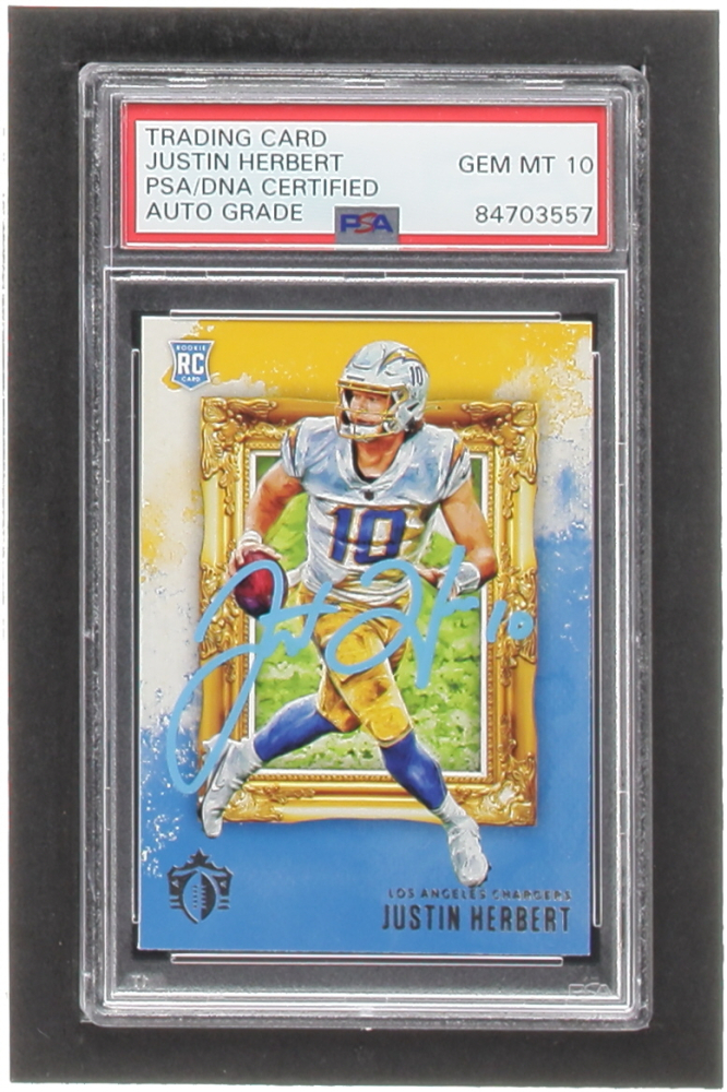 Justin Herbert Signed 2020 Gridiron Kings Teal #3 RC (PSA | Autograph ...