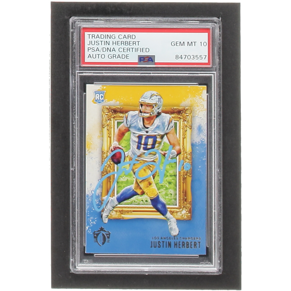 Justin Herbert Signed 2020 Gridiron Kings Teal #3 RC (PSA | Autograph ...