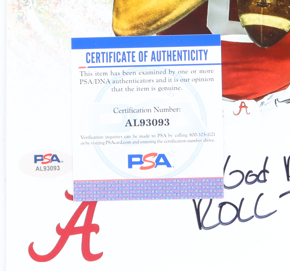 Ty Simpson Signed Alabama Crimson Tide 8x10 Photo Inscribed "God Bless ...