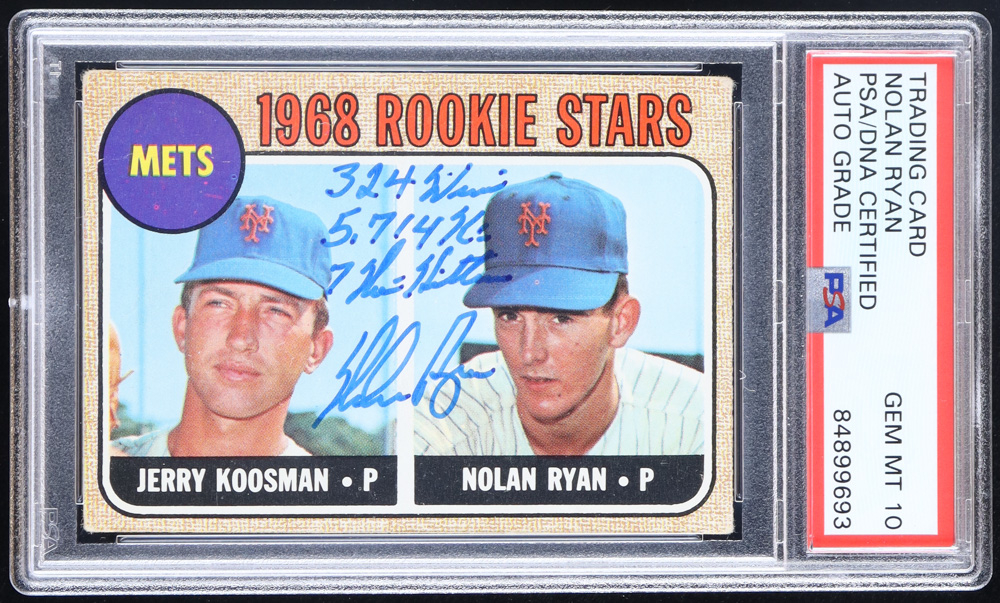 Nolan Ryan Signed 1968 Topps #177 Rookie Stars / Jerry Koosman/Nolan ...