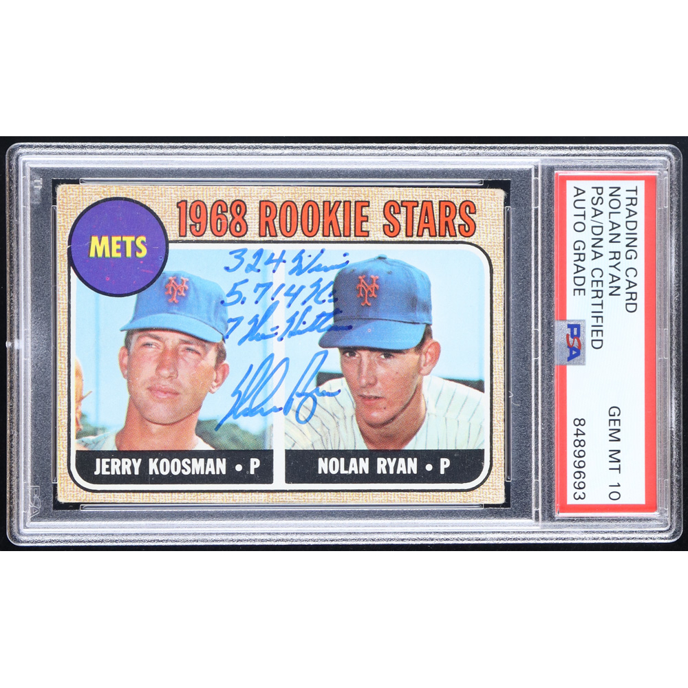 Nolan Ryan Signed 1968 Topps #177 Rookie Stars / Jerry Koosman/Nolan ...