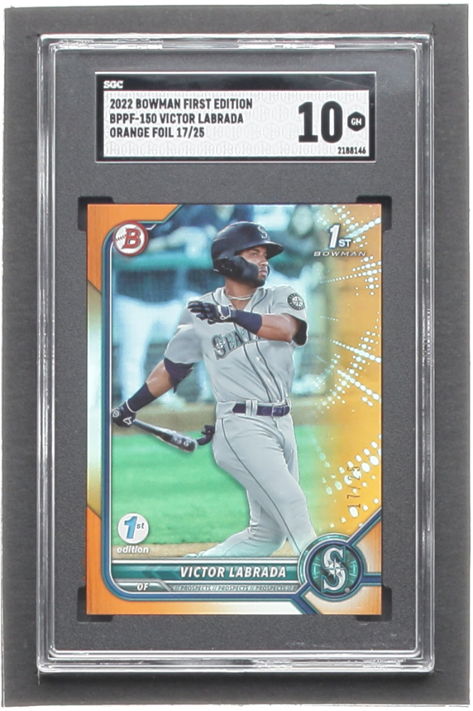 Victor Labrada 2022 Bowman 1st Edition Orange Foil #BPPF150 #17/25 (SGC ...