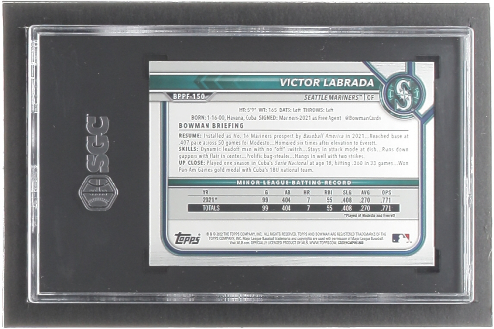 Victor Labrada 2022 Bowman 1st Edition Orange Foil #BPPF150 #17/25 (SGC ...