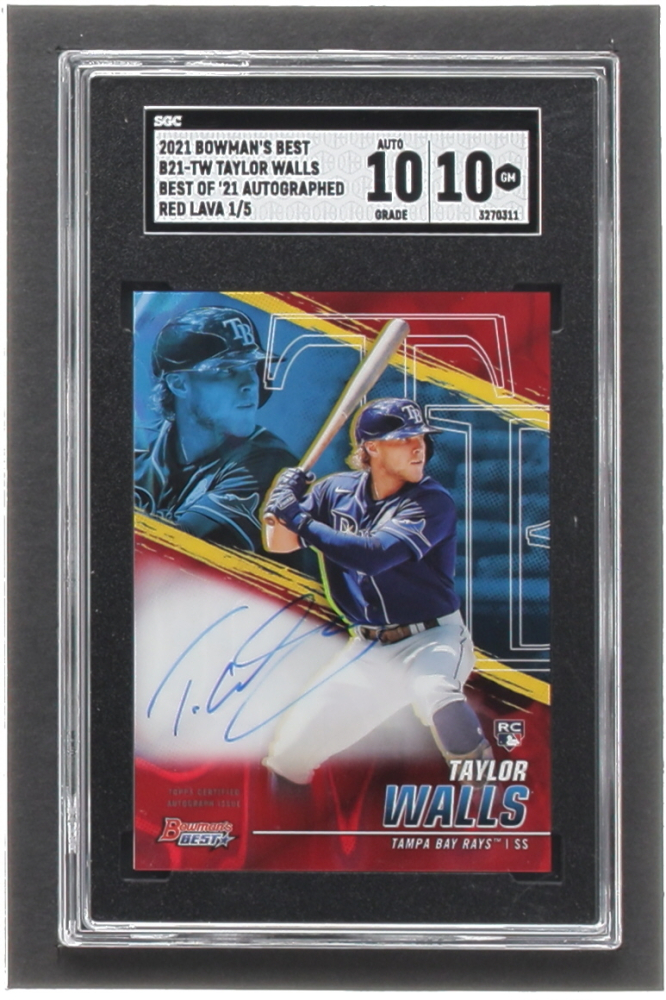 Taylor Walls 2021 Bowman's Best Best of '21 Autographs Red Lava ...