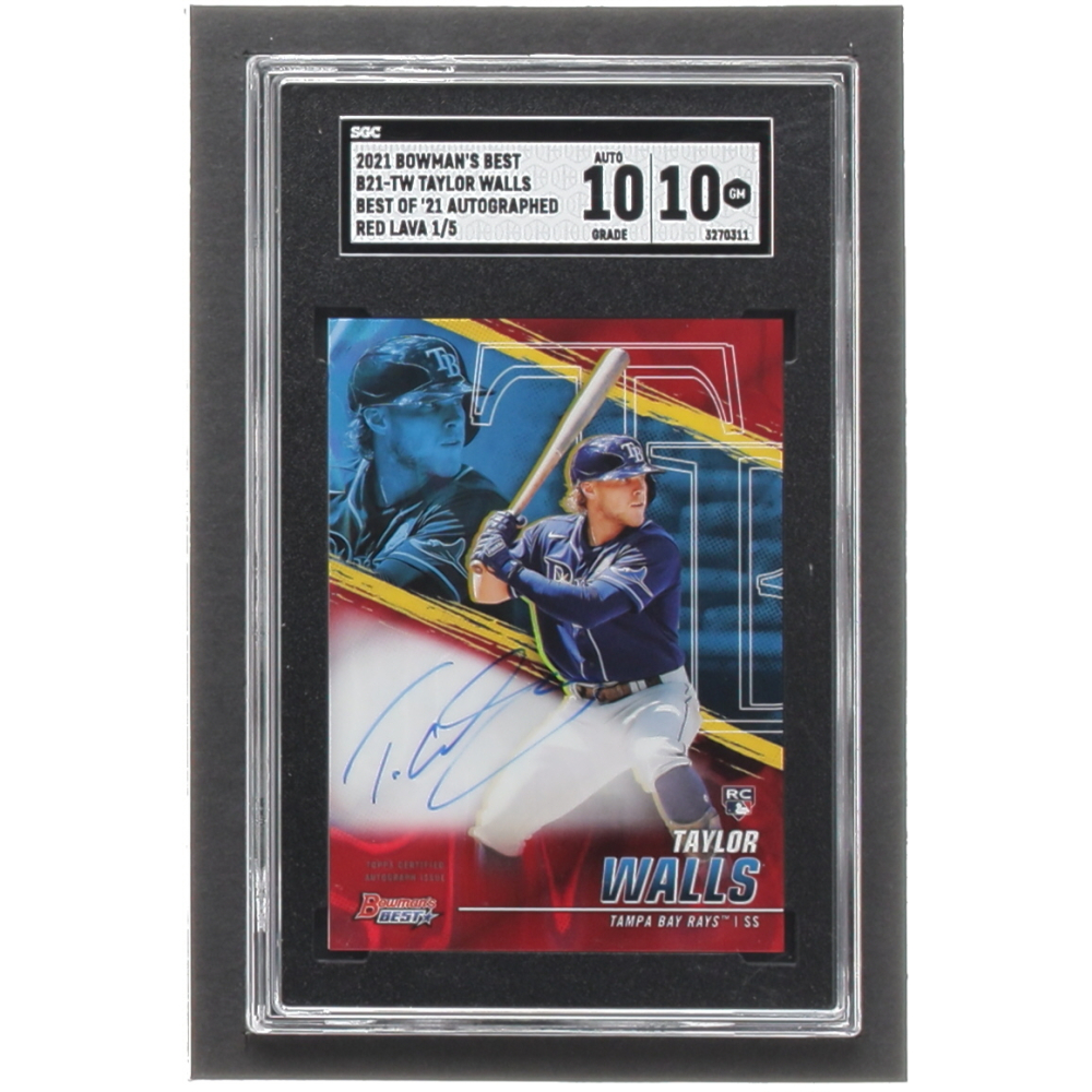 Taylor Walls 2021 Bowman's Best Best of '21 Autographs Red Lava ...