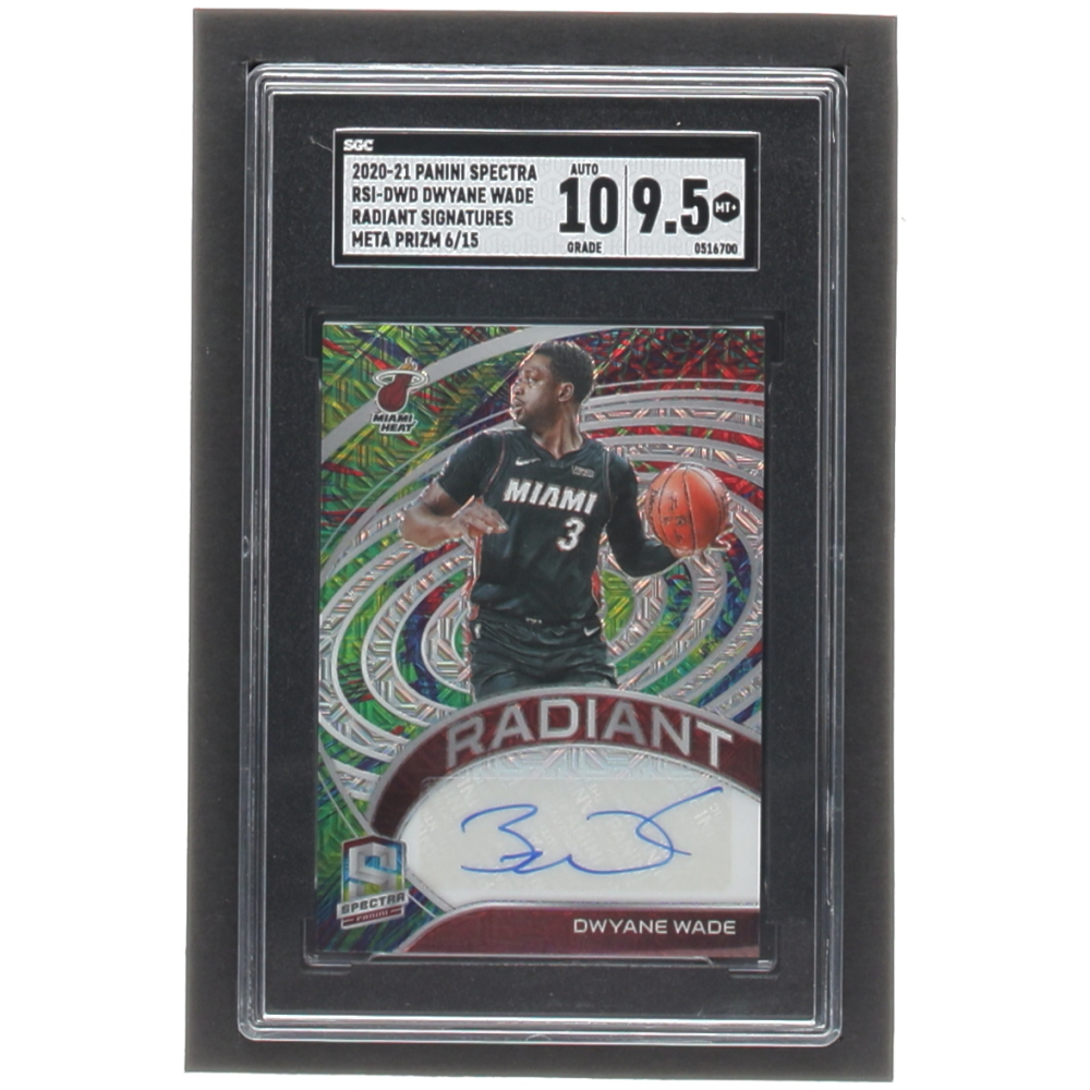 Dwyane Wade 2020-21 Panini Spectra Radiant Signatures Meta #26 #6/15 ...
