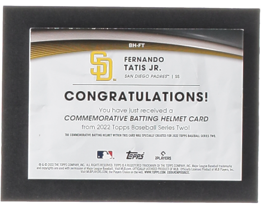 Fernando Tatis Jr. 2022 Topps Commemorative Batting Helmet Relics #BHFT ...