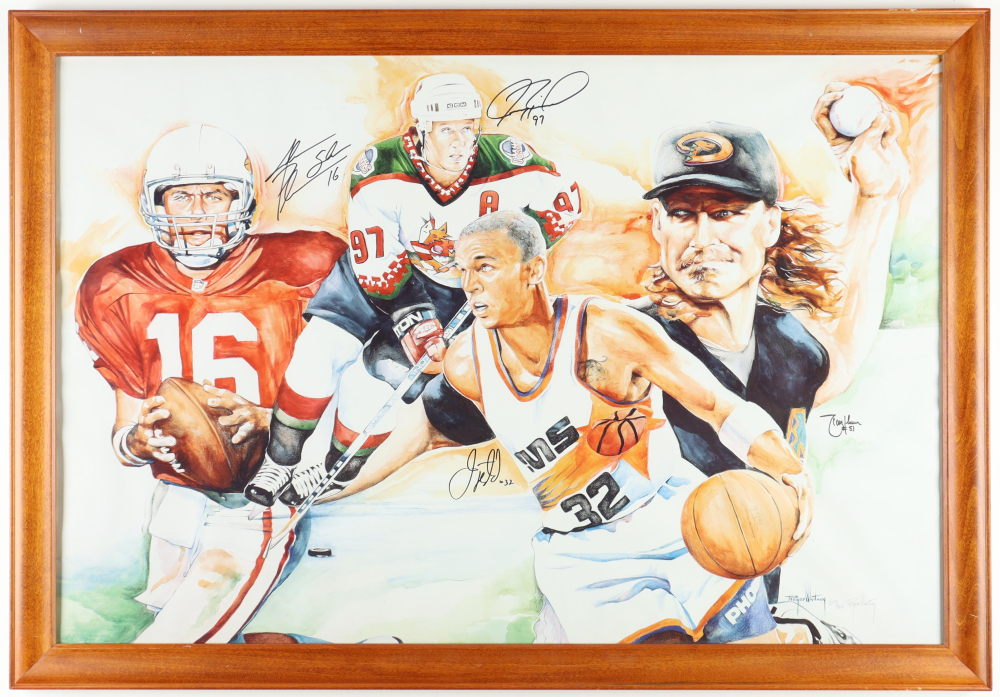 Arizona Sports Greats Custom Framed LE Poster Signed by (4) with Jason ...