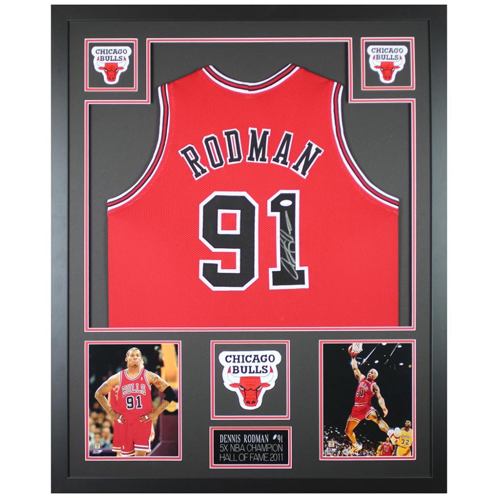 Dennis Rodman Signed Custom Framed Jersey Display (JSA) | Pristine Auction