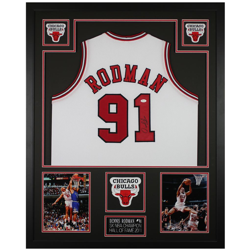 Dennis Rodman Signed Custom Framed Jersey Display (JSA) | Pristine Auction