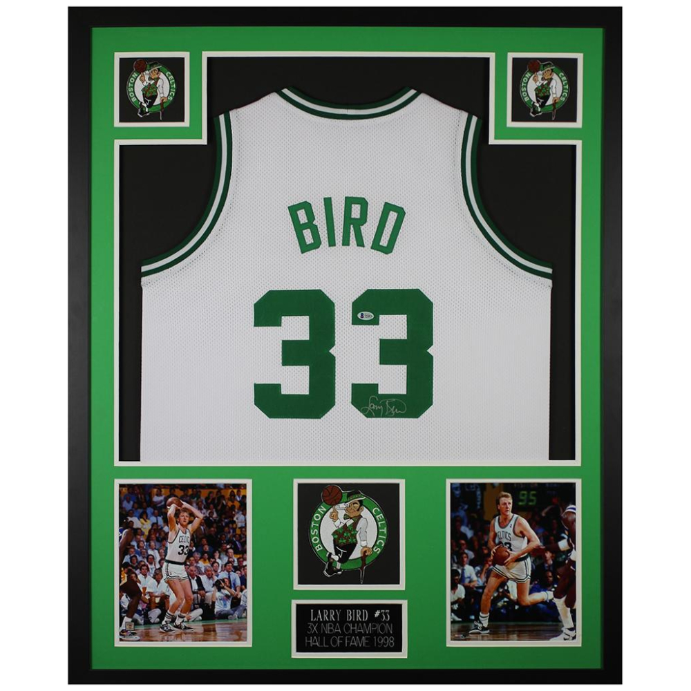 Larry Bird Signed Custom Framed Jersey Display (Beckett) | Pristine Auction