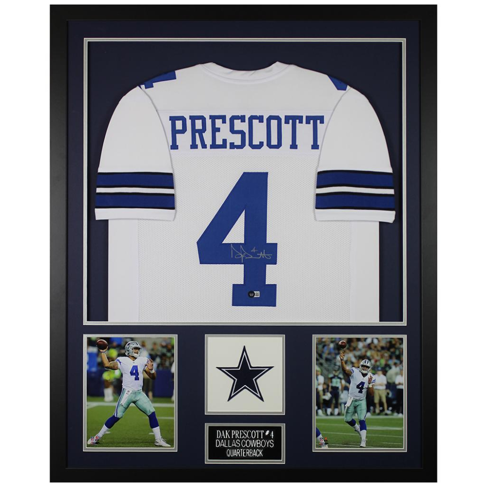 Dak Prescott Signed Custom Framed Jersey Display (Beckett) | Pristine ...
