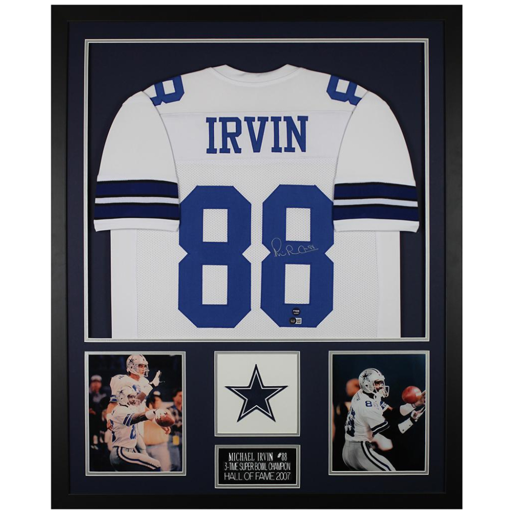 Michael Irvin Signed Custom Framed Jersey Display (Beckett & Prova ...