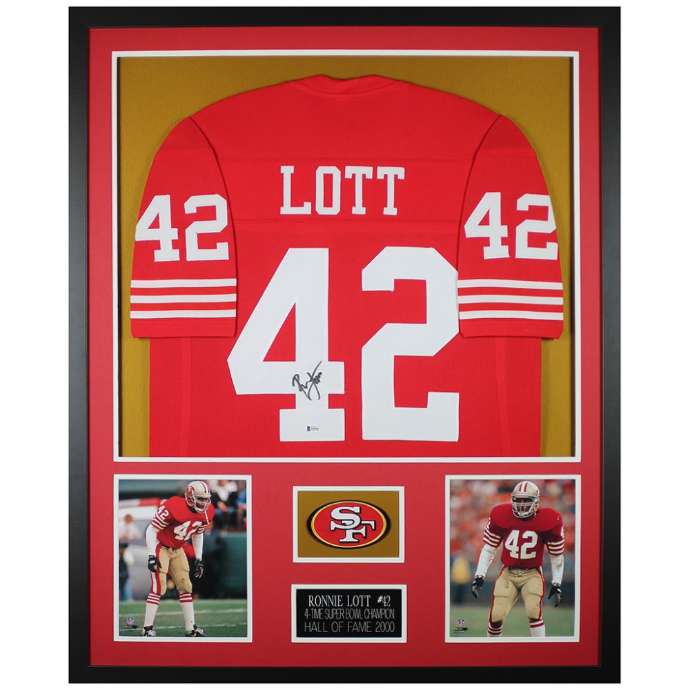 Ronnie Lott Signed Custom Framed Jersey Display (Beckett) | Pristine ...