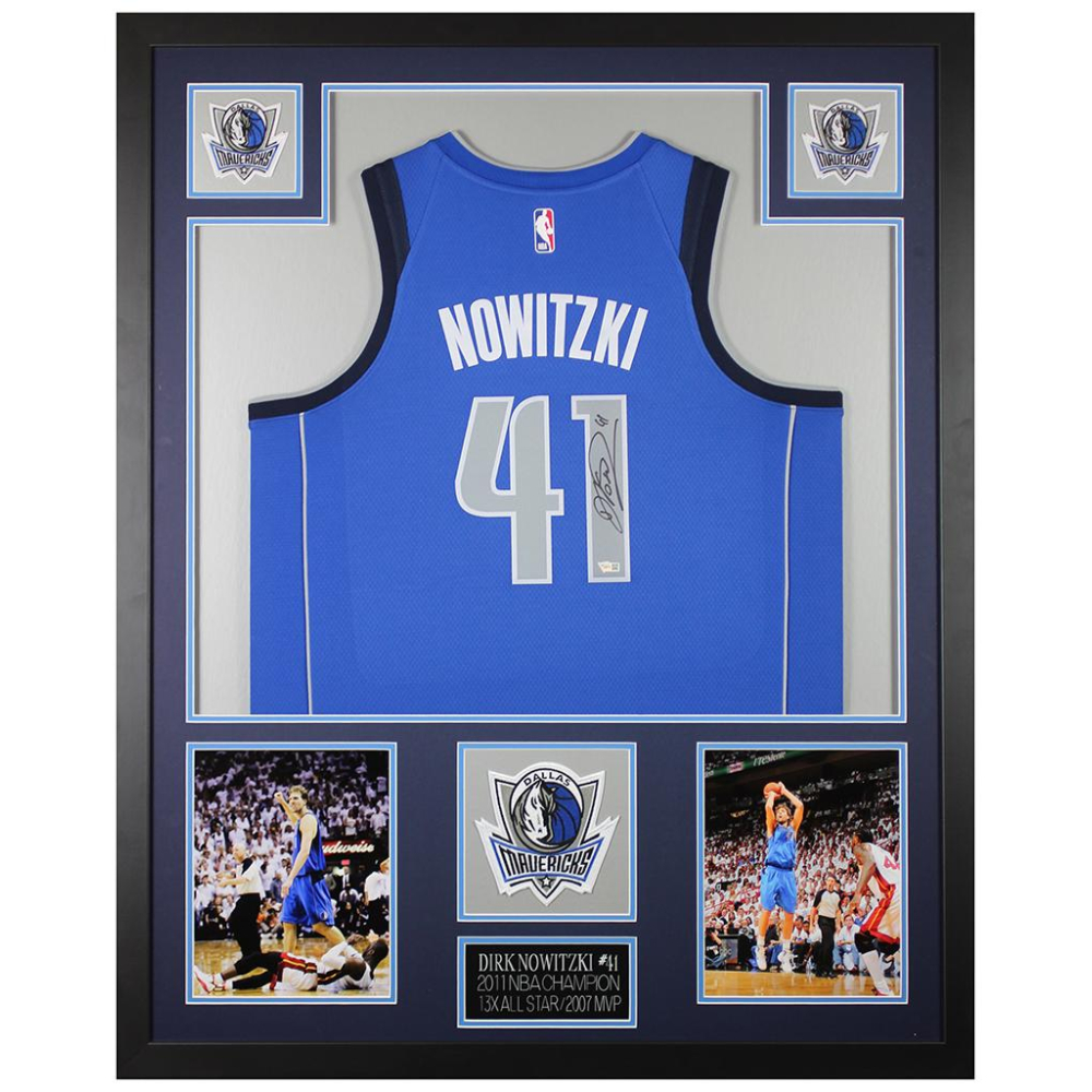 Dirk Nowitzki Signed Custom Framed Jersey Display (Fanatics) | Pristine ...