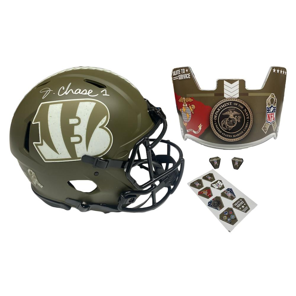 Ja'Marr Chase Signed Bengals Full-Size Authentic On-Field Salute to ...