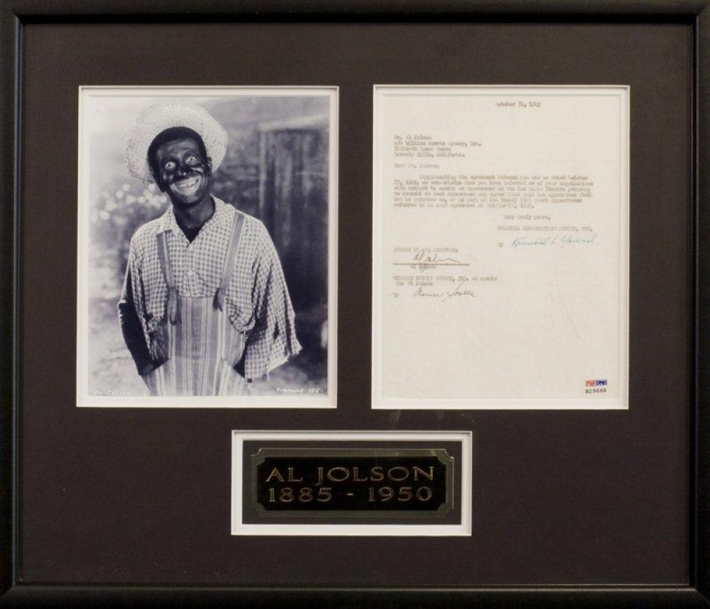 Al Jolson Signed Original Radio Document Framed 22.5" x 16" Display ...
