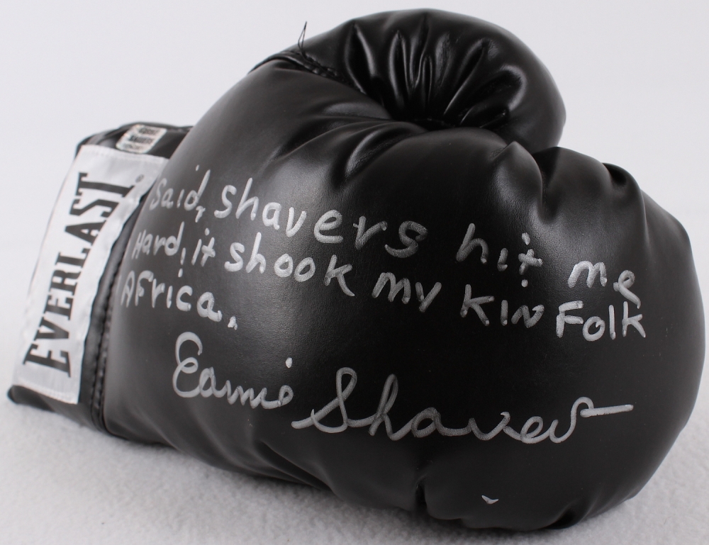 Earnie Shavers Signed Everlast Boxing Glove with Extensive Inscription ...