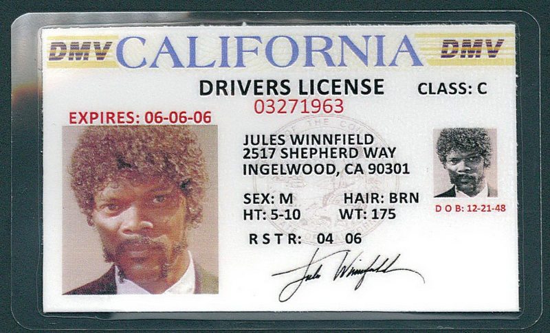 Jules Winnfield "Pulp Fiction" Replica Drivers License | Pristine Auction