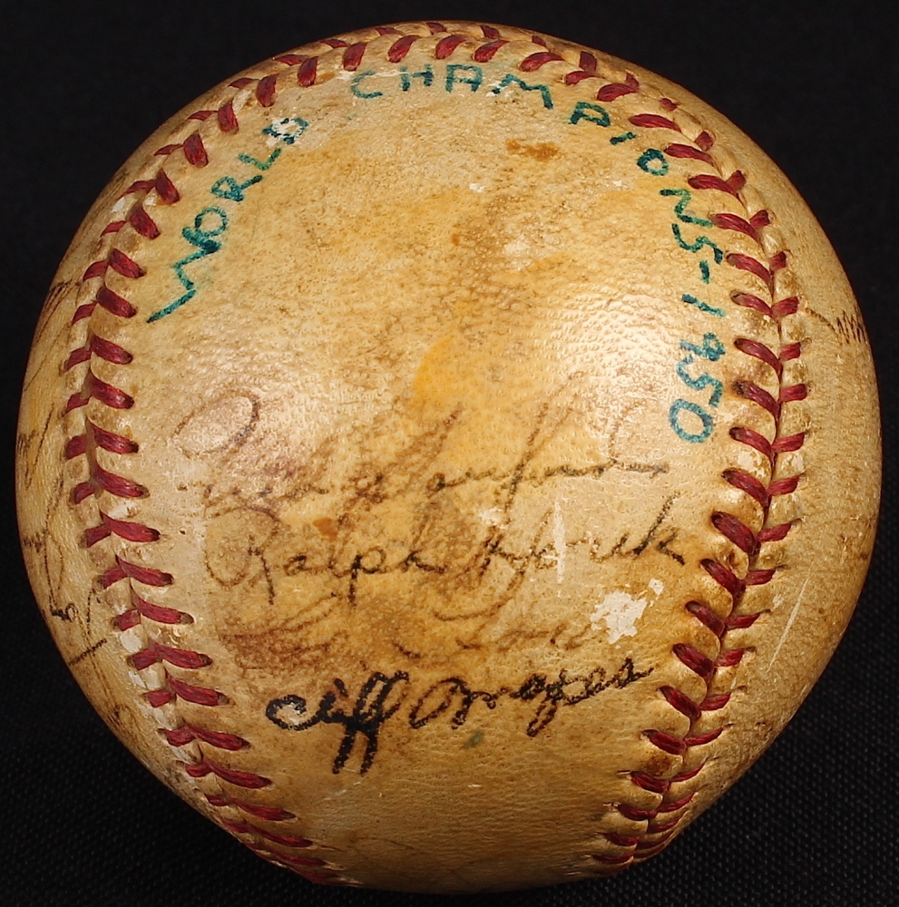 1950 Yankees World Series Champs Multi-Signed Baseball Signed by (20 ...